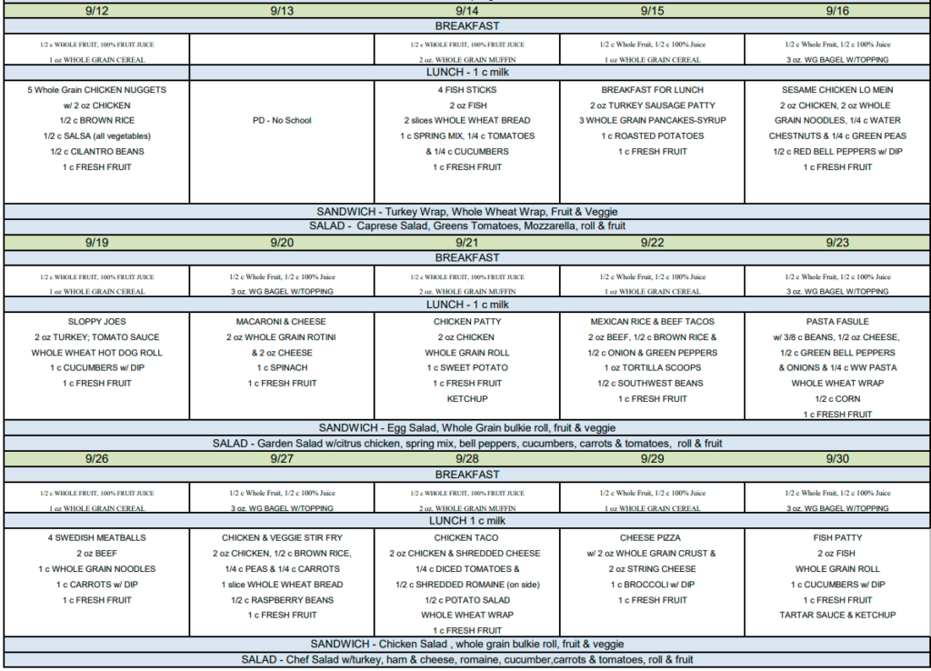 Lunch Menu and Kares Club - Kingston Hill Academy